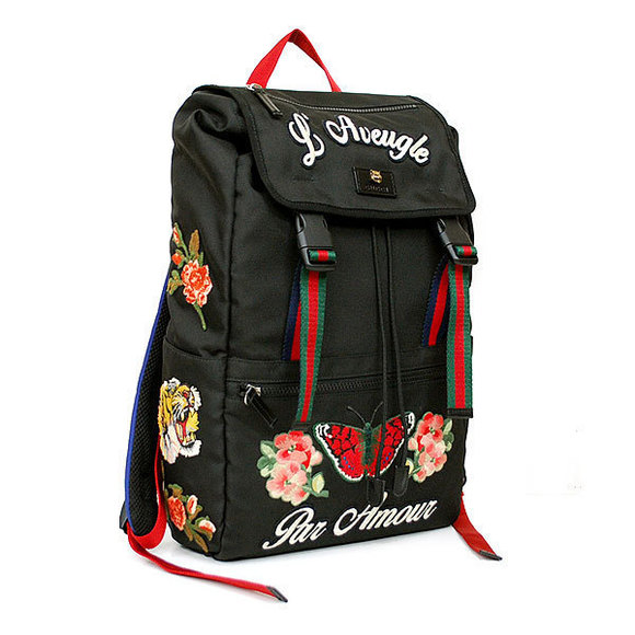 Gucci | Bags | Gucci Backpack Tiger Applique Black | Poshmark